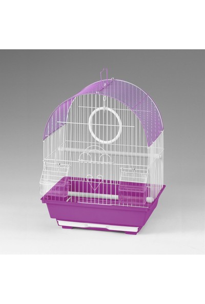 QH Pet Cage Kuş Kafesi Oval Çatılı (30X23X39) Mor Kanarya Muhabbet Kuşu Için QH Pet Cage Kuş Kafesi Oval Çatılı (30X23X39) Mor Kanarya Muhabbet Kuşu Için