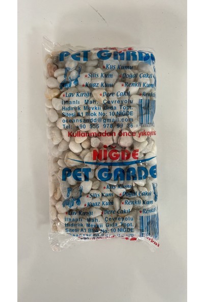Pet Garden Akvaryum Çakıl Taşı Beyaz Renkli 1 kg 8-15MM