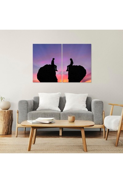 Kitap Şeyleri 2 Parça Kayalıkların Üzerindeki Çift Tasarım Mdf Tablo 30X40 Kitap Şeyleri 2 Parça Kayalıkların Üzerindeki Çift Tasarım Mdf Tablo 30X40