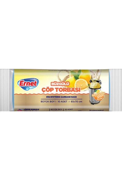 Ernet Büzgülü Çöp Torbası Limon Büyük Boy 10LU