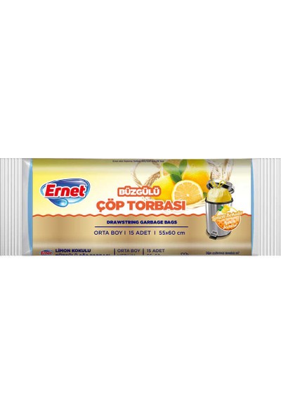 Ernet Büzgülü Çöp Torbası Limon Orta Boy 15LI