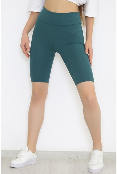 İsun Store Fitilli Kısa Tayt Yeşil - 8824.1567. İsun Store Fitilli Kısa Tayt Yeşil - 8824.1567.