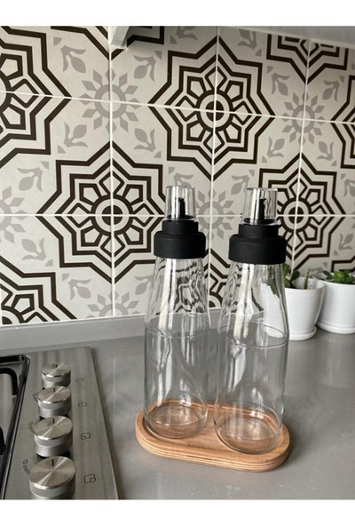 Bayev Büyük Boy Damlatmaz Akıllı Ahşap Standlı 3 Parça Cam Yağlık Seti - 720 ml Bayev Büyük Boy Damlatmaz Akıllı Ahşap Standlı 3 Parça Cam Yağlık Seti - 720 ml