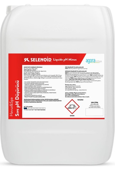GEMAŞ Havuz Suyu Ph Düşürücü Selenoid Liquide Ph (-) 25 kg GEMAŞ Havuz Suyu Ph Düşürücü Selenoid Liquide Ph (-) 25 kg