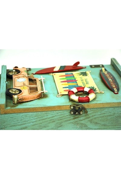 Tazador Dekoratif Kutu Anahtarlık Çerçeveli Vintage Askılık Hediyelik