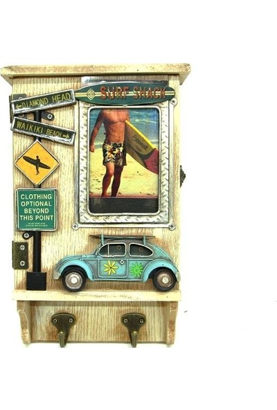 Tazador Dekoratif Kutu Anahtarlık Çerçeveli Askılık Vintage Hediyelik