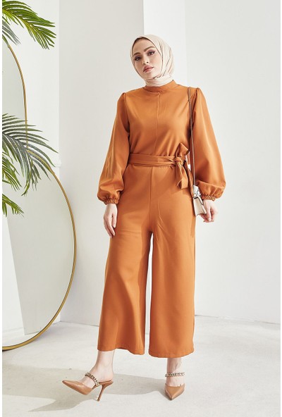 Miostil Kol Lastikli Kuşaklı Tulum-Taba Miostil Kol Lastikli Kuşaklı Tulum-Taba