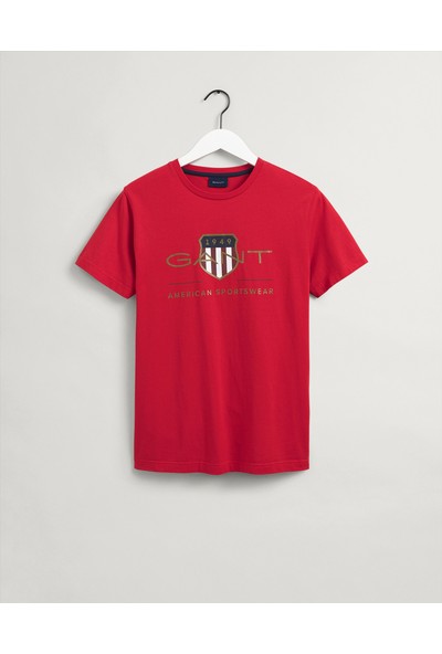 Gant Erkek Kırmızı Regular Fit Logolu T-Shirt 2003099.620 Gant Erkek Kırmızı Regular Fit Logolu T-Shirt 2003099.620