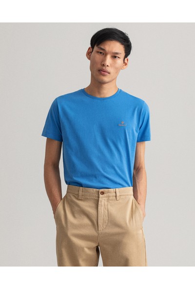 Gant Erkek Mavi Regular Fit T-Shirt 2053004.471 Gant Erkek Mavi Regular Fit T-Shirt 2053004.471