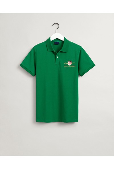 Gant Erkek Yeşil Regular Fit Logolu Polo 2002014.316 Gant Erkek Yeşil Regular Fit Logolu Polo 2002014.316