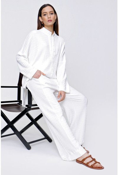 Aker 15291111 Dokulu Yüzey Kapüşonlu Örme Tunik