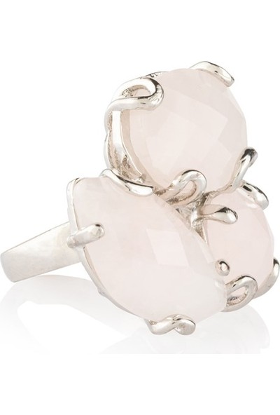 Zeynep Büyükbay Pembe Kuvars Doğal Taş Bakır Yüzük (Ayarlanabilir) - ML11