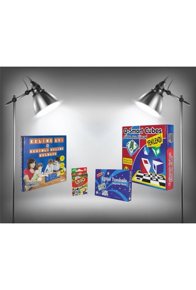 Elux Q-Smart , Kelime Avı ve Kelime Bulmaca, Eğitici Tombala Hayvanlar Serisi ve Uno Junior (4'lü Set)