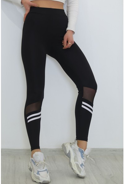 İsun Store Paça Şeritli Tüllü Tayt Siyah - 8632.1098. İsun Store Paça Şeritli Tüllü Tayt Siyah - 8632.1098.