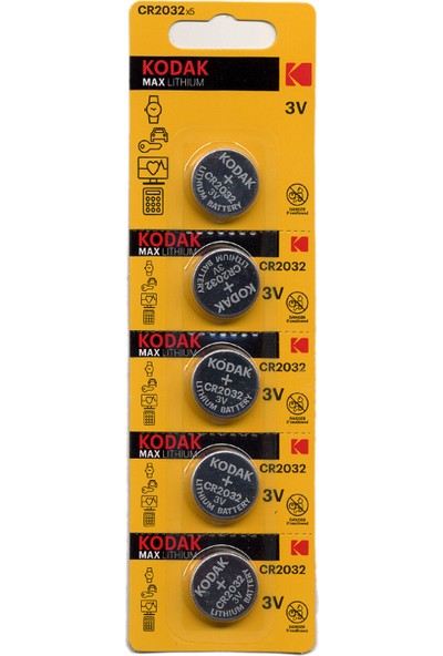 Mettzchrom Kodak 5 Adet 3 Volt CR2032 Lityum Düğme Para Pil Bios Kepenk Kumanda Hesap Makinesi Pili Mettzchrom Kodak 5 Adet 3 Volt CR2032 Lityum Düğme Para Pil Bios Kepenk Kumanda Hesap Makinesi Pili