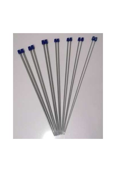 Nazarone Titanyum Paslanmaz Parlak Uzun Örgü Şiş Seti 35CM 2-2,5-3-3,5-4-4,5-5 mm Numara (7 Li Şiş Seti) Nazarone Titanyum Paslanmaz Parlak Uzun Örgü Şiş Seti 35CM 2-2,5-3-3,5-4-4,5-5 mm Numara (7 Li Şiş Seti)