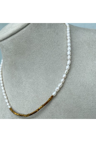 Hematit Detaylı Kum Inci Tasarım Kolye Hematit Detaylı Kum Inci Tasarım Kolye