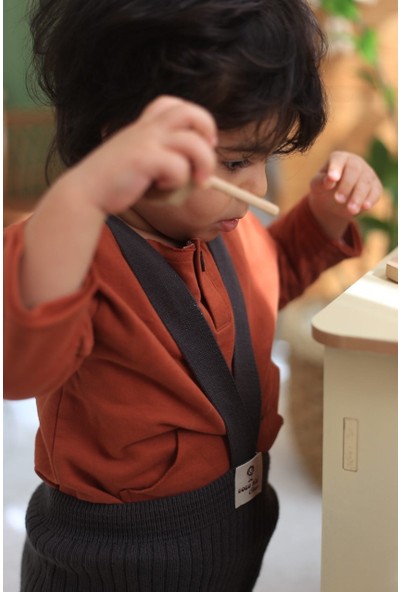 Balerinikizler Askılı Bebek Triko Tayt - Kül Rengi