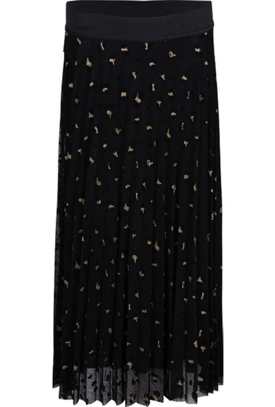 Ekol On Kadın Simli Tül Pilise Etek 61201