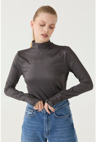 Suud Collection Camel Zebra Desenli Body