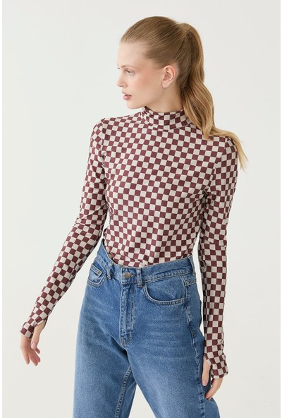 Suud Collection Camel Zebra Desenli Body