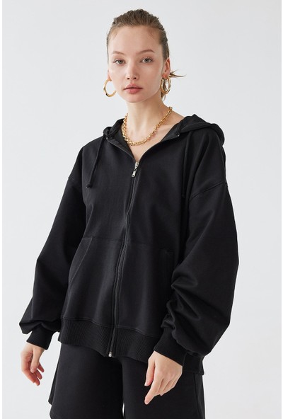 Suud Collection Siyah Pamuklu Kapüşonlu Hırka Suud Collection Siyah Pamuklu Kapüşonlu Hırka