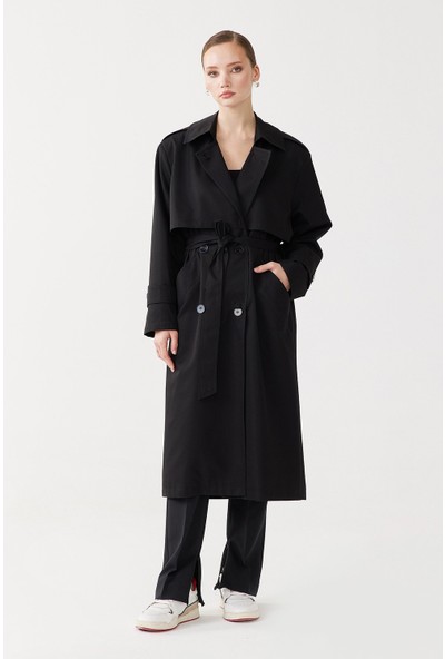 Suud Collection Siyah Oversize Vintage Trençkot Suud Collection Siyah Oversize Vintage Trençkot