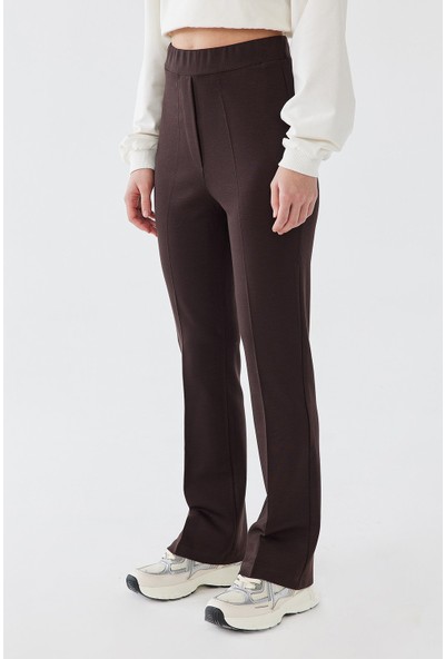 Suud Collection Acı Kahve Toparlayıcı Flare Pantolon