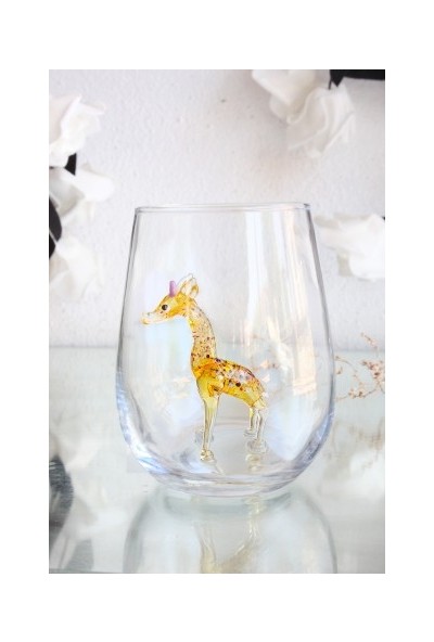 Zürafa Figürlü Tekli Su Bardağı