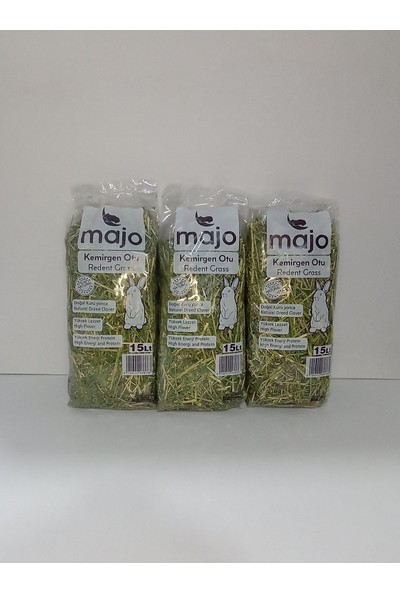 Majo Tavşan, Ginepig ve Hamster Için Taze Kemirgen Yoncası 15 Litre x 3 Adet