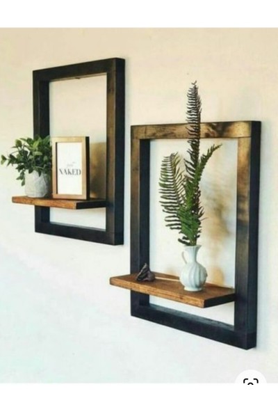 Natural Wood Work Ahşap Minyatür Raflı Masif Ahşap Duvar Çerçevesi Ahşap Çiçeklik Kitaplık (2 Adet) Natural Wood Work Ahşap Minyatür Raflı Masif Ahşap Duvar Çerçevesi Ahşap Çiçeklik Kitaplık (2 Adet)