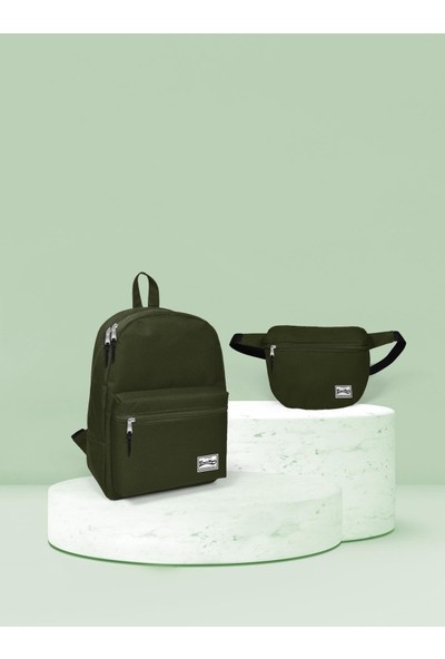 Yaygan Coral High Lüx Koyu Yeşil Sırt Çanta + Bel Çanta Set 1 Yaygan Coral High Lüx Koyu Yeşil Sırt Çanta + Bel Çanta Set 1