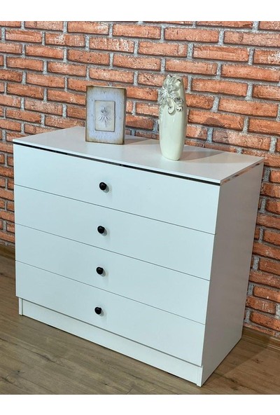 Ipek Mobilya Lanza 4 Çekmeceli Şifonyer ( Beyaz ) Ipek Mobilya Lanza 4 Çekmeceli Şifonyer ( Beyaz )