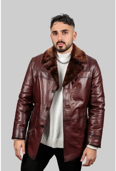 Derihouse Toprak Kahverengi Içi Kürklü Erkek Deri Kaban Derihouse Toprak Kahverengi Içi Kürklü Erkek Deri Kaban
