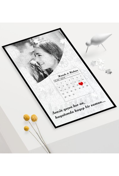 BK Kişiye Özel Fotoğraflı Yıldönümü 240 Parça A3 Puzzle - 1