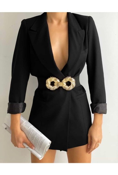 Karayel Collection Yuvarlak Gold Tokalı Lastikli Kemer Karayel Collection Yuvarlak Gold Tokalı Lastikli Kemer