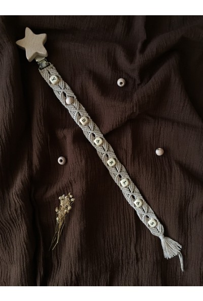 MHT Makrome Emzik Askısı ve Emzik Zinciri