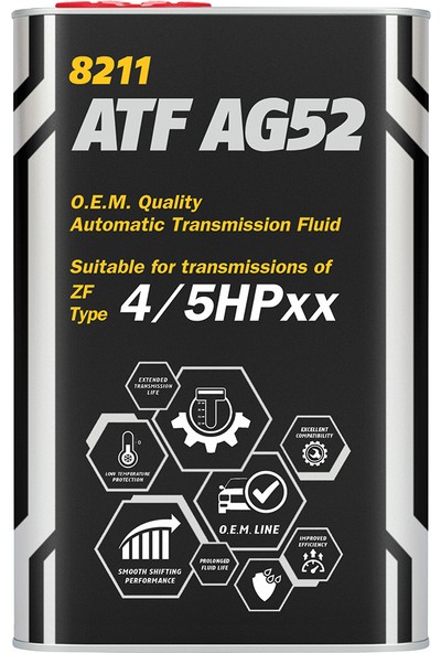 Mannol MN8211-1ME Atf Ag 52 Automatıc Specıal (Metal) 1 L (Üretim YILI:2021) Mannol MN8211-1ME Atf Ag 52 Automatıc Specıal (Metal) 1 L (Üretim YILI:2021)
