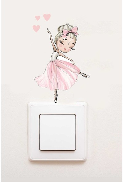 Piksel Grafik Balerin Çocuk Odası Priz Sticker Piksel Grafik Balerin Çocuk Odası Priz Sticker