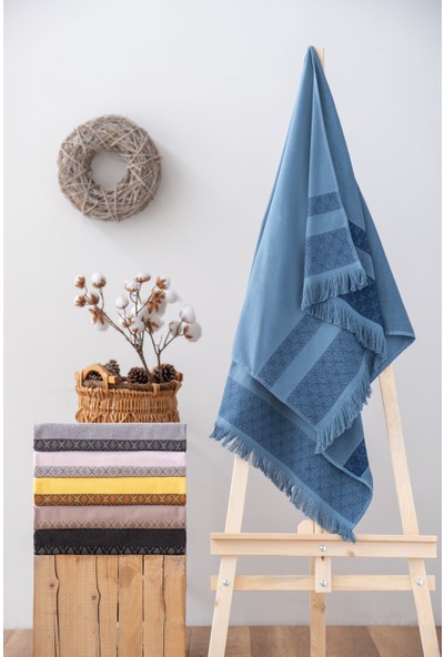 Cotton Box Twins Havlu 75 x 150 Indigo