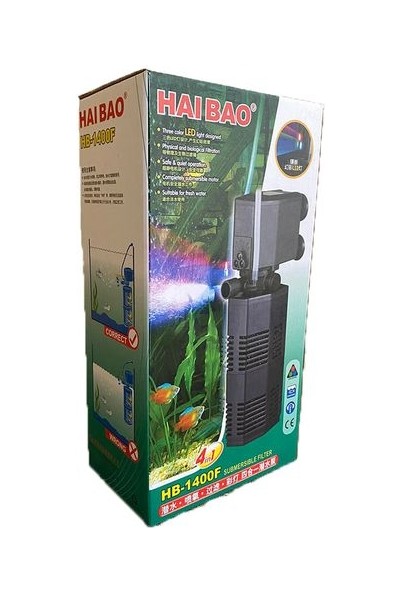 Haıbao HB-1400F Ledli Akvaryum Iç Filtre 900 L/saat 18W
