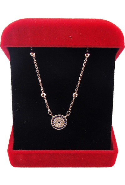 Tesbih Rüyası 925 Ayar Gümüş Mavi Beyaz Taşlı Bronz Kolye