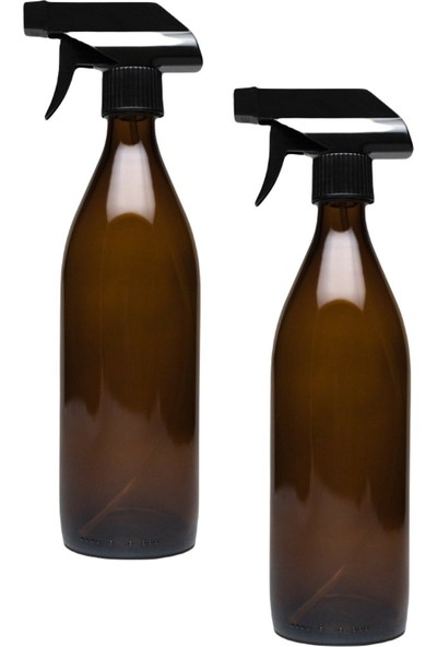 3K Home Sprey 500 ml Uzun Cam Amber Şişe 2 Adet