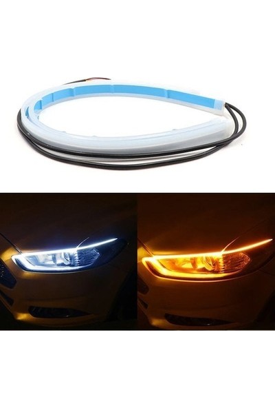 Balp Buz Mavi Turuncu Selamlamalı Kayar Sinyalli Gündüz Farı Far Üstü 60CM Kayan LED Kayar Sinyal 2 Adet Balp Buz Mavi Turuncu Selamlamalı Kayar Sinyalli Gündüz Farı Far Üstü 60CM Kayan LED Kayar Sinyal 2 Adet