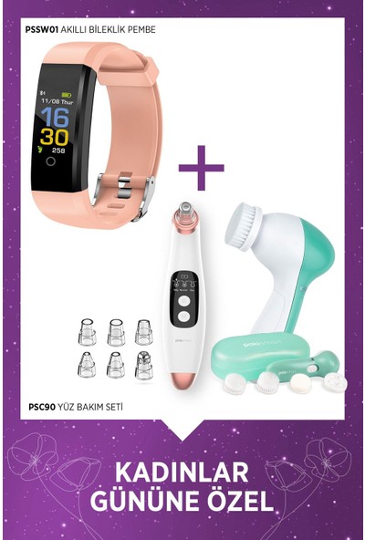Polosmart PSSW01 Akıllı Bileklik Pembe + PSC90 Yüz Bakım Seti Polosmart PSSW01 Akıllı Bileklik Pembe + PSC90 Yüz Bakım Seti