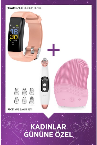 Polosmart PSSW01 Akıllı Bileklik Pembe + PSC91 Yüz Bakım Seti Polosmart PSSW01 Akıllı Bileklik Pembe + PSC91 Yüz Bakım Seti