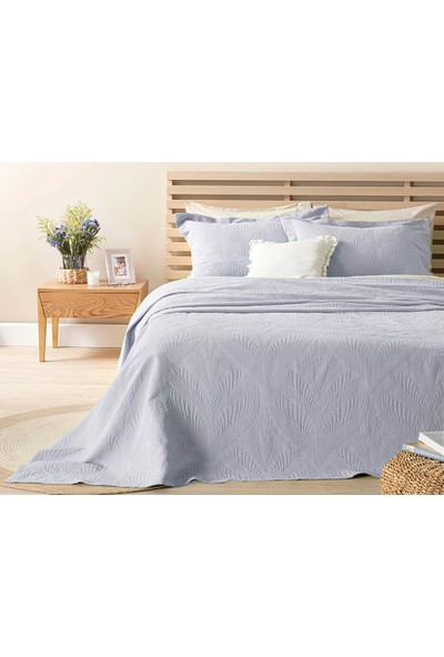 English Home Nervure Kabartma Jakar Çift Kişilik Yatak Örtüsü Takımı 240 x 260 cm Leylak