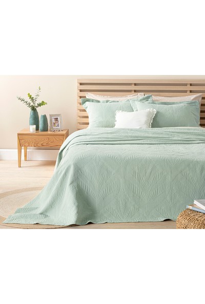 English Home Nervure Kabartma Jakar Çift Kişilik Yatak Örtüsü Takımı 240X260 cm Seledon English Home Nervure Kabartma Jakar Çift Kişilik Yatak Örtüsü Takımı 240X260 cm Seledon
