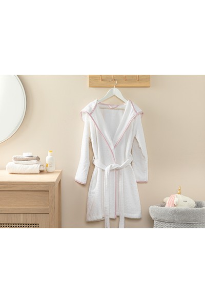 English Home Unicorn Pamuk Çocuk Bornoz 8-10 Yaş Pembe