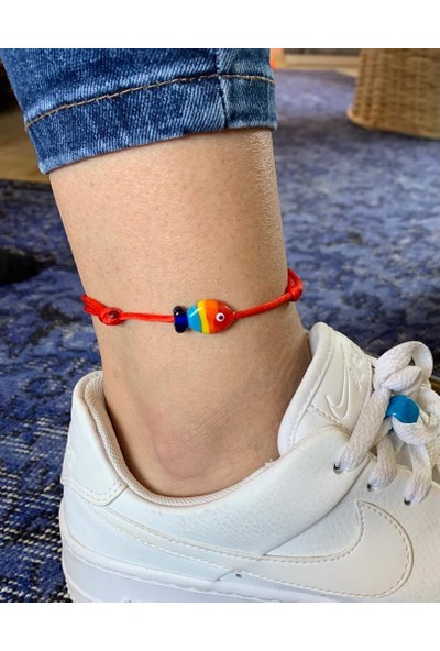 Misto Murano Cam Boncuk Balıklı Halhal